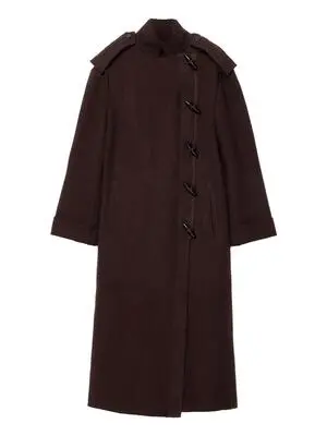 ALLSAINTS Ellis Toggled Wool Coat - Brown