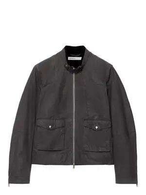 ALLSAINTS Kirk Waxed-cotton Racer Jacket Grey