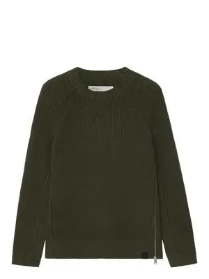 ALLSAINTS Kit Acid-washed Cotton Crew-neck Sweater Green