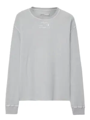 ALLSAINTS Raphy Waffle-knit Long-sleeve Graphic T-shirt Grey