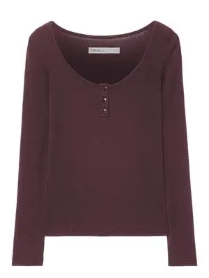 ALLSAINTS Jules Slim-fit Cotton Henley Top Red