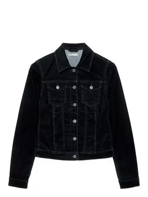 ALLSAINTS Fitted Flocked Denim Trucker Jacket - Flock