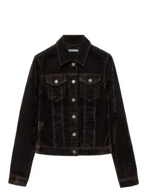 ALLSAINTS Fitted Flocked Denim Trucker Jacket - Flock