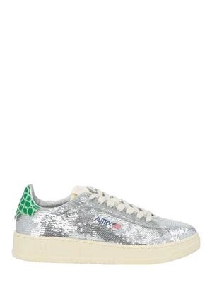 AUTRY Sneakers Size Leather, Textile Fibers - Silver