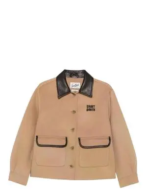MC2 SAINT BARTH Glacienne Contrast-collar Logo-embroidered Jacket - Neutrals