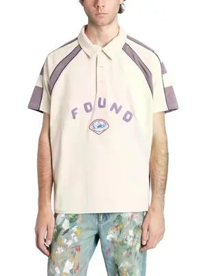 FOUND Logo-embroidered Raglan-sleeve Polo Shirt - Neutrals