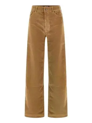 LOIS Corduroy Wide-leg Trousers - Brown