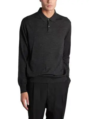 BALLANTYNE Long-sleeve Polo Shirt - Grey