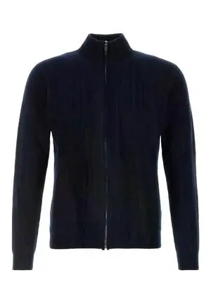 Fedeli Ribbed-knit Cashmere Cardigan - Blue