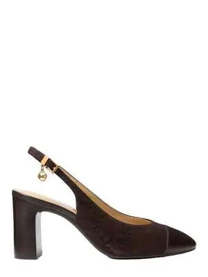 Michael Kors Piper Flex Suede Slingback Pumps Brown