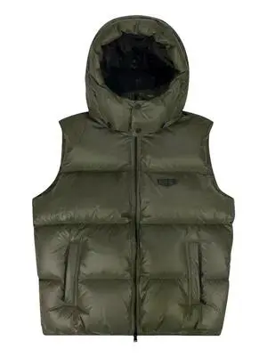PURPLE BRAND Quilted Hooded Gilet - Green