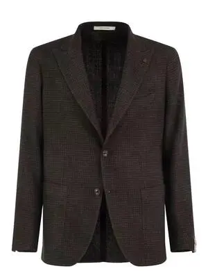 Tagliatore Micro-pattern Single-breasted Blazer - Brown