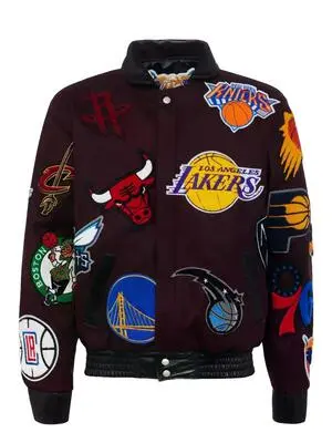 JEFF HAMILTON Nba Collage Patch Jacket - Brown
