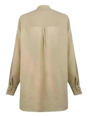 CORTANA Raoul Band-collar Shirt - Neutrals
