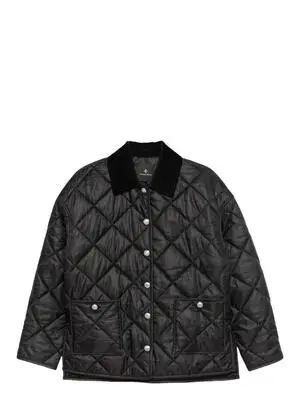 ANINE BING Luca Quilted Corduroy-collar Jacket - Black