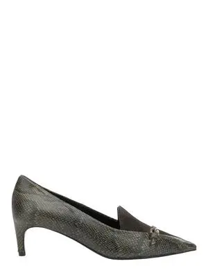 DEL CARLO Snake-effect Buckle-detail Pumps - Black