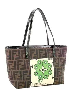 Fendi Roll Printed Zucca Coated Canvas Small Tote Bag - Brown