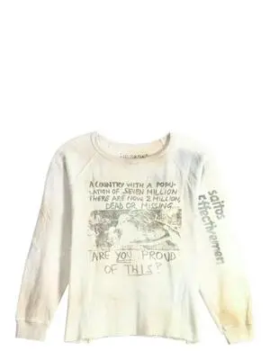 SAITOS Are You Proud? Waffle-knit Long-sleeve T-shirt - Neutrals