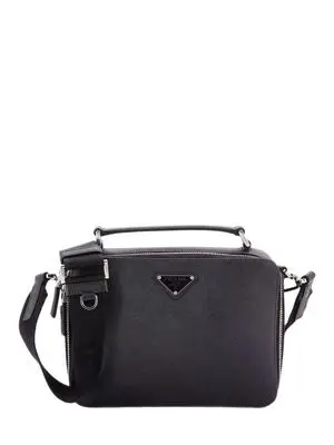 Prada Brique Saffiano Leather Small Crossbody Bag - Black