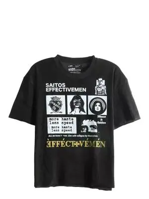 SAITOS Graphic-print Cotton T-shirt - Black