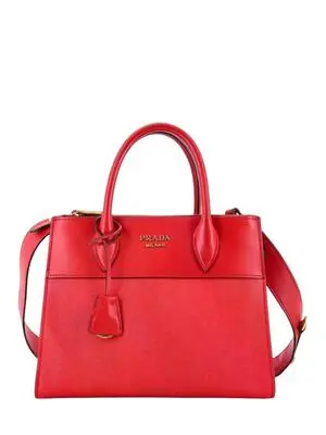 Prada Paradigme Tote Saffiano With City Calf Small Satchel - Red