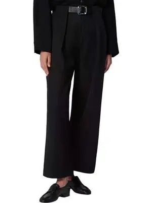 Source Unknown Matteo Belted High-waisted Trousers - Black
