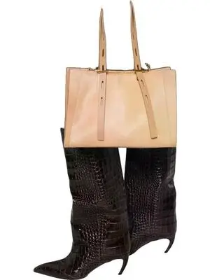 MINOBOSSI Paula Pony-hair Tote Bag - Brown