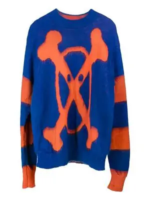 WALTER VAN BEIRENDONCK Crossed Bones Sweater - Blue