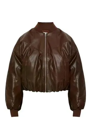 Nike Swoosh-logo Bomber Jacket - Brown
