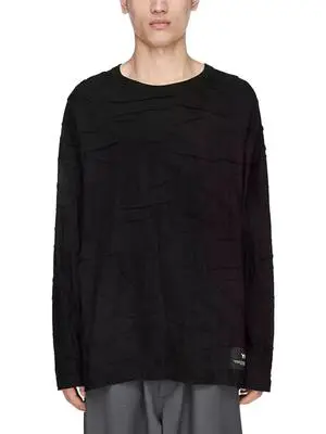 Y3 Pleated Oversized Long-sleeve T-shirt - Black