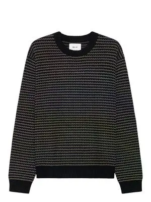 Nn07 Striped Crew-neck Sweater - Blue