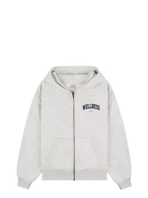 Sporty & Rich Long-sleeve Zip-up Hoodie - Grey