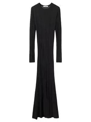 MAISON KITSUNÉ Sparkly Ribbed-knit Long-sleeve Maxi Dress