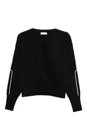 ROBERTO COLLINA Ribbed-knit Embroidered Sweater - Blue