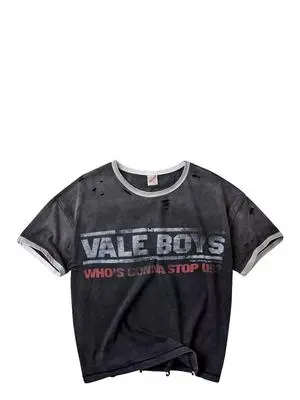 VALE FOREVER Distressed T-shirt - Black