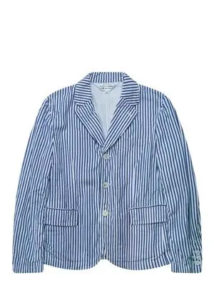 Comme Des Garçons Striped Single-breasted Blazer - Blue