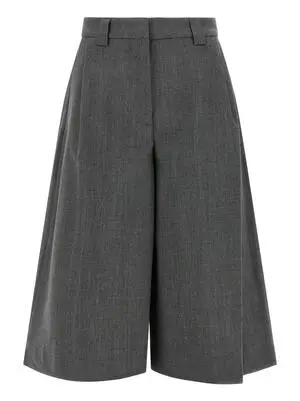 THELATEST Dakota Pleated Bermuda Shorts - Grey