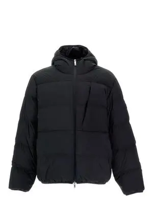 Moncler Hooded Quilted Jacket Black