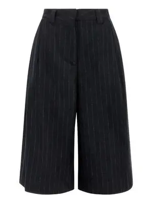 THELATEST Pinstripe-pattern Dakota Bermuda Shorts - Blue