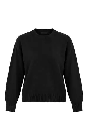 SOLOTRE Ribbed-trim Drop-shoulder Sweater - Black