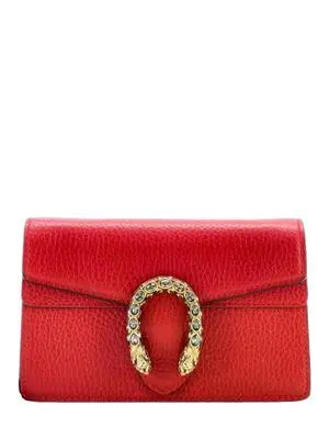 Gucci Dionysus Bag Leather Super Mini Clutch Bag - Red