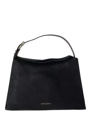 Orciani Midi Trinity Peach Oro Suede Tote Bag - Blue