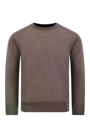 Paul & Shark Suede-panel Crew-neck Sweater - Brown
