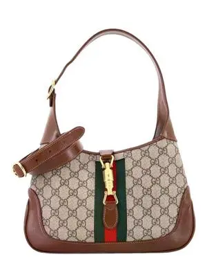 Gucci Jackie 1961 Gg Coated Canvas Small Hobo Bag - Brown