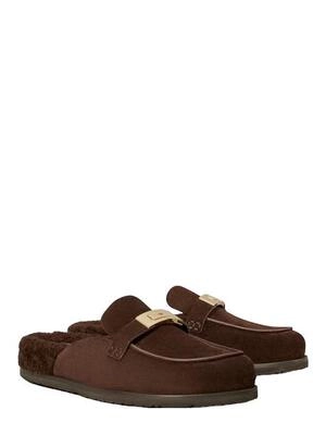 Tory Burch Leelee Shearling Mule - Dark Cocoa