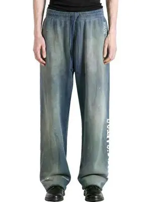 SAITOS Nirva Washed-effect Track Pants - Blue