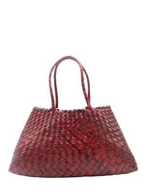Dragon Santa Croce Woven Leather Shoulder Bag - Red