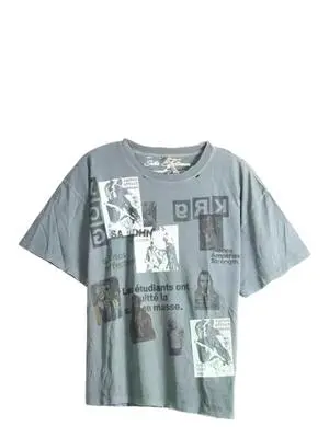 SAITOS Kurt Image Distressed T-shirt - Grey