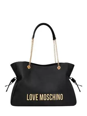 MOSCHINO Logo-plaque Ruched Shoulder Bag