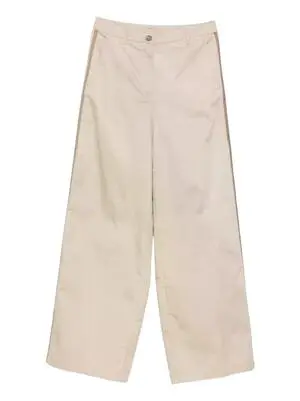 Adidas Logo-embroidered Side-stripe Trousers - Neutrals